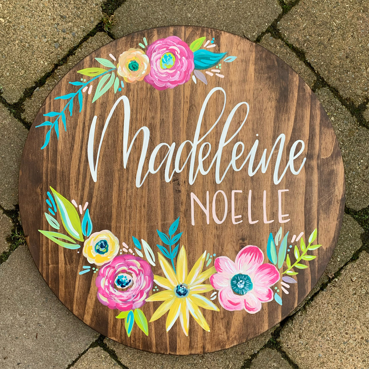 Custom name wood round – KCC Makes