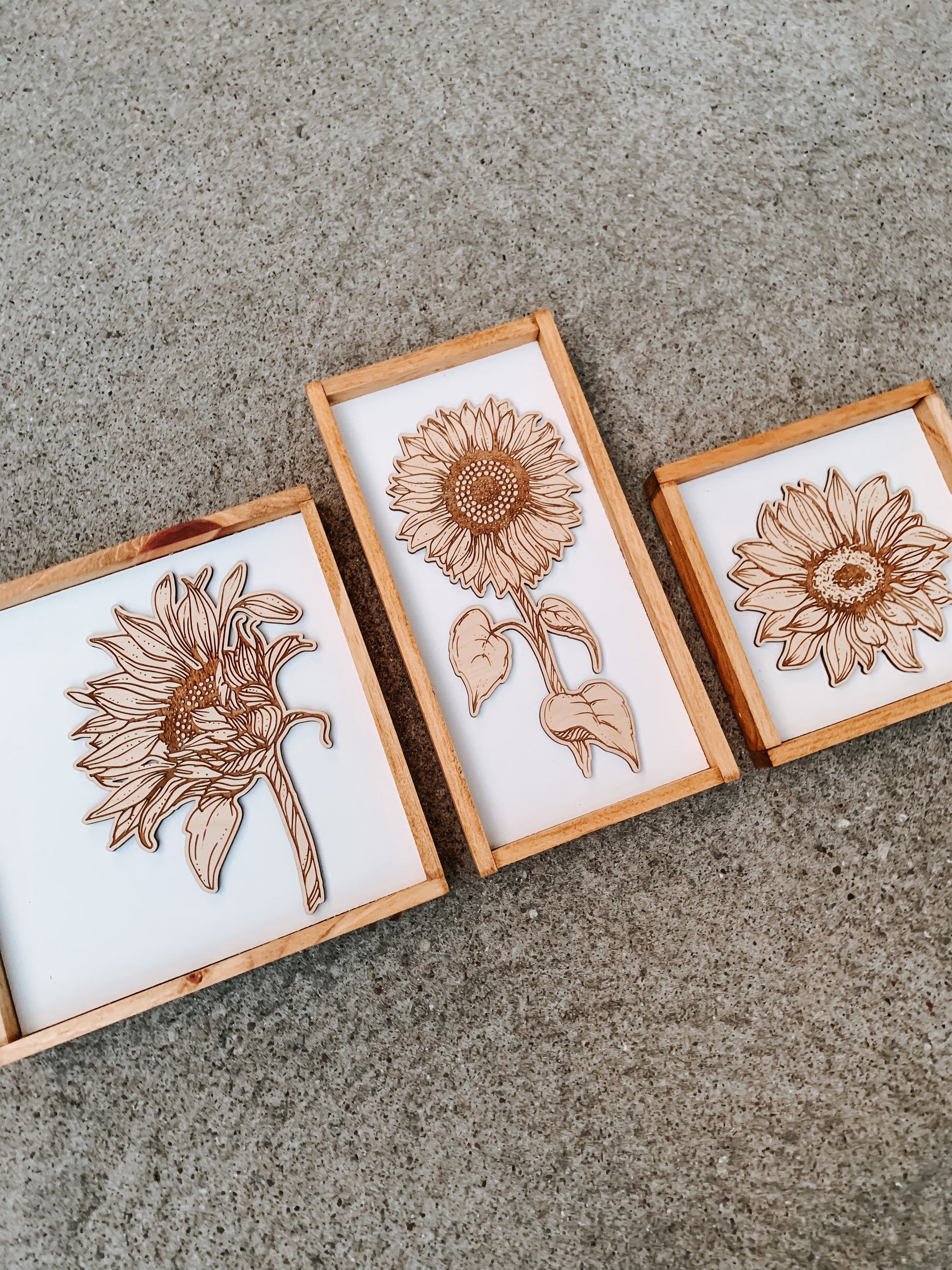 Engraved sunflower signs – KCC Makes
